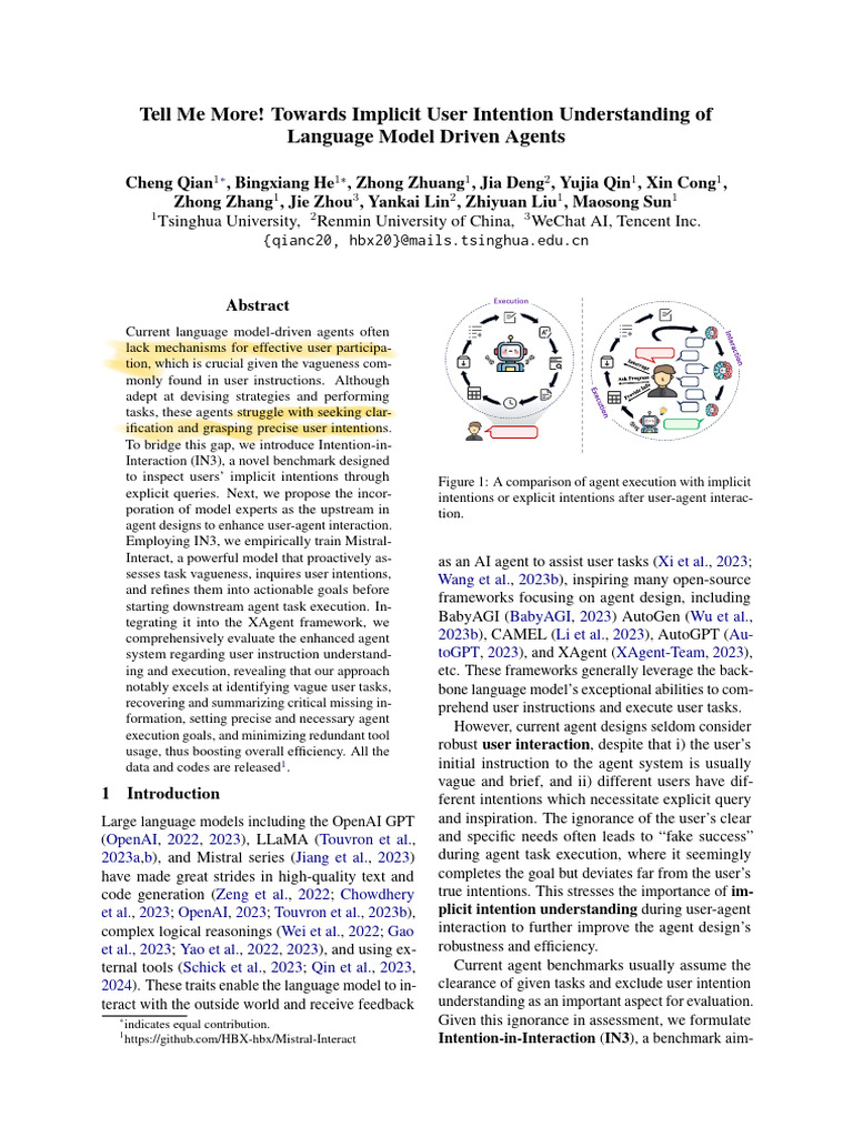Tell Me More! Towards Implicit User Intention Understanding of Language Model Driven Agents ...