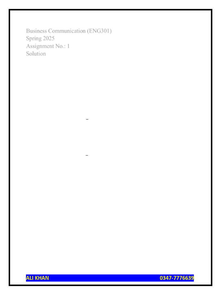 ENG301 Assignment Solution 2025 by VU NEXUS Ali Khan | PDF ...