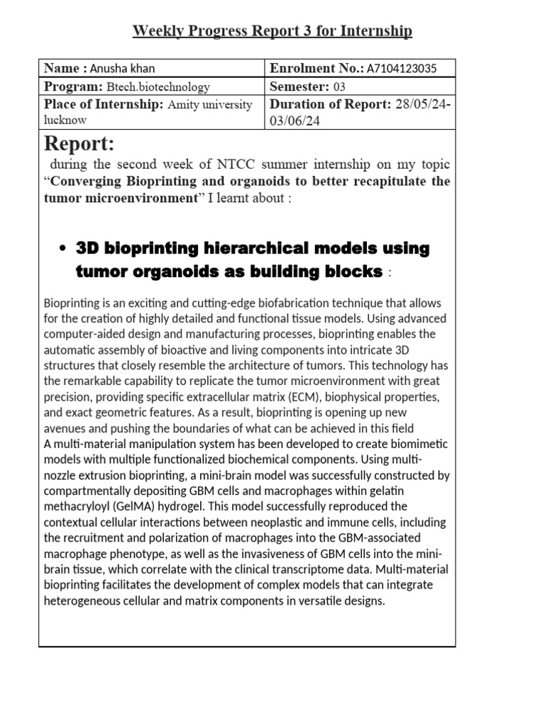 Weekely Progrees Report 3 Anusha | PDF