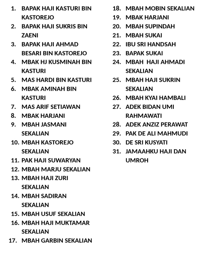 BAPAK HAJI KASTURI BIN KASTOREJO | PDF