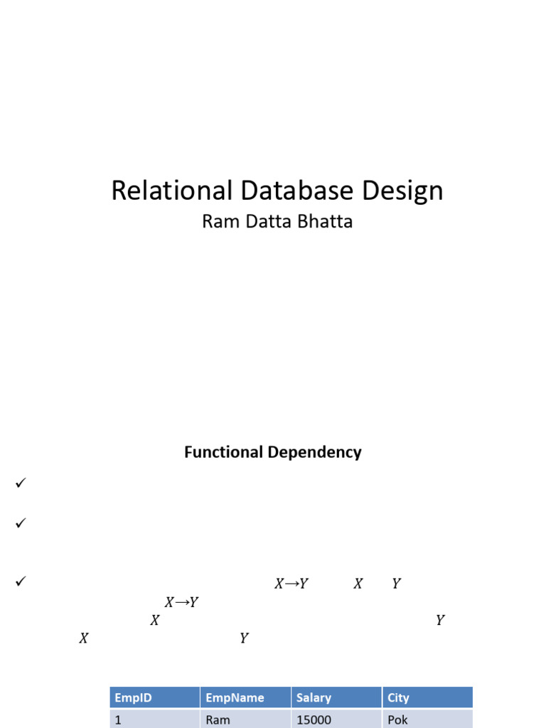 5. Relational Database Degin- FD and Normalization | PDF | Information Science | Software Design