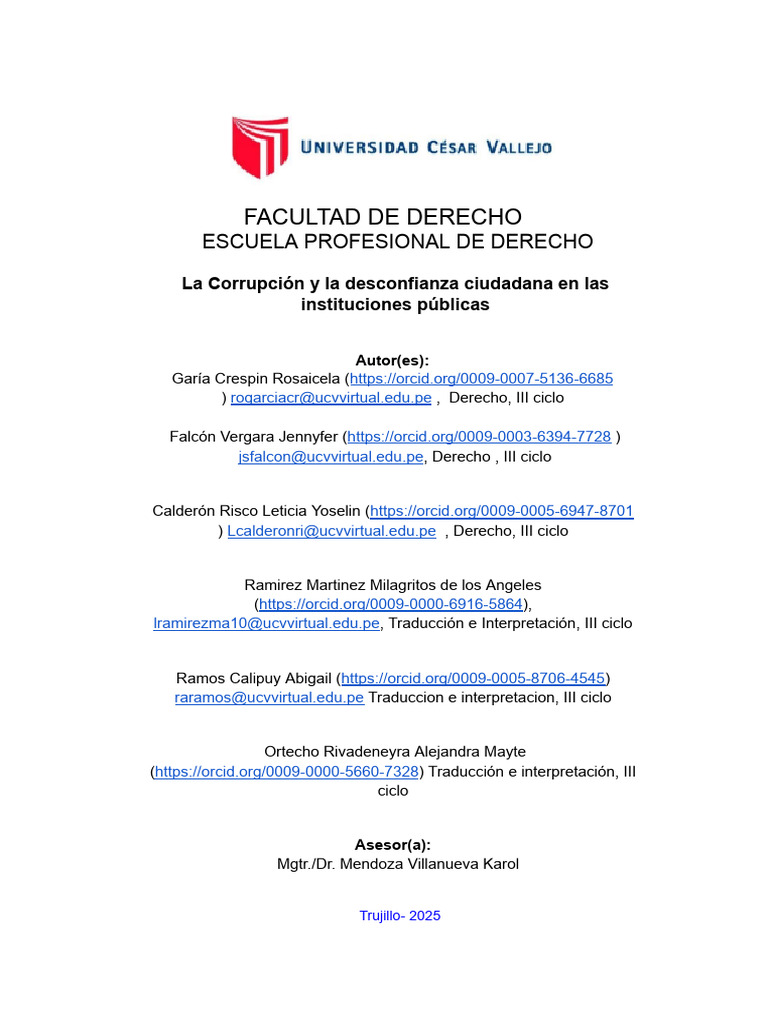 Avance Realidad Problemática-1 | PDF | Corrupción política | Institución