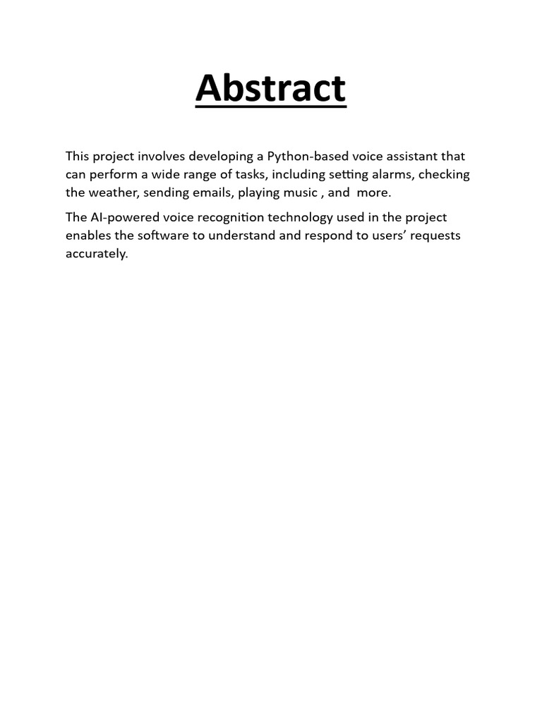 Abstract Desktop Voice Assistant | PDF