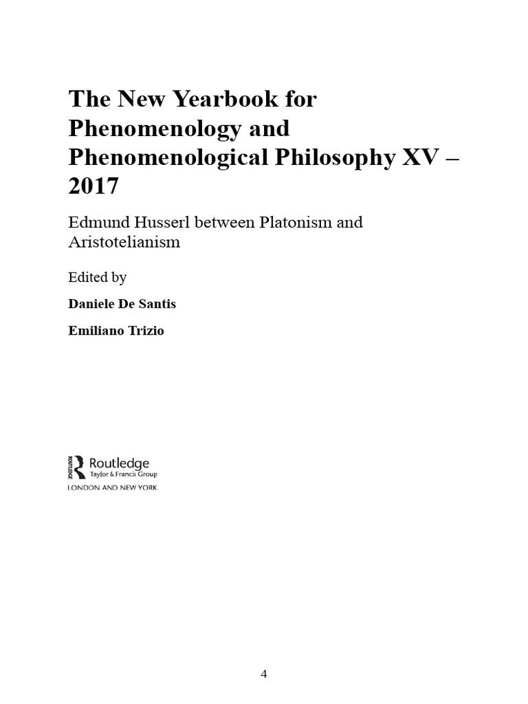 The New Yearbook For Phenomenology and Phenomenological Philosophy ...