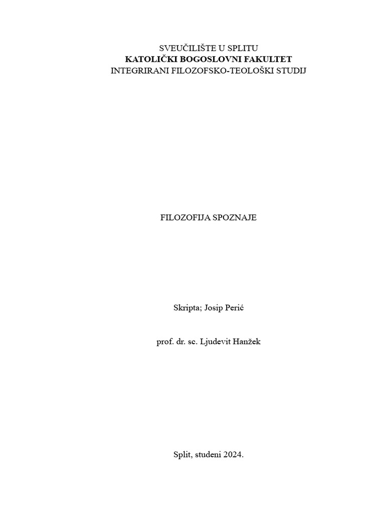 Skripta Iz Epistemologije 2.0 | PDF