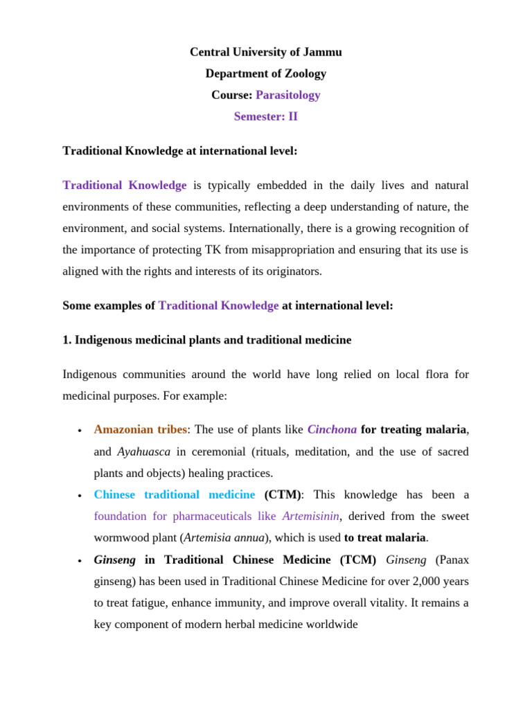 Global Importance of Traditional Knowledge | PDF | Traditional Knowledge