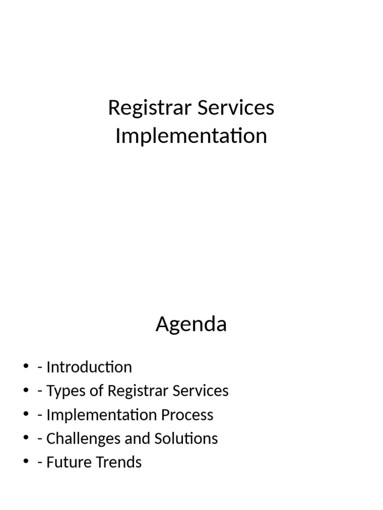 Registrar Services Implementation | PDF