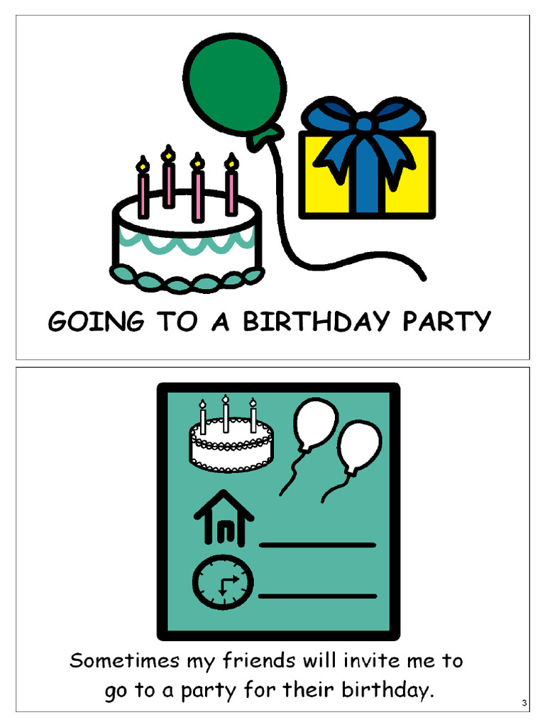 Going To A Birthday Party With School Friends Social Story | PDF