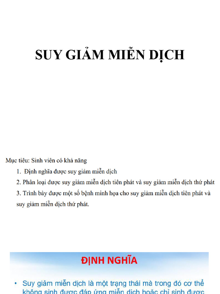 SUY GIẢM MIỄN DỊCH yk | PDF