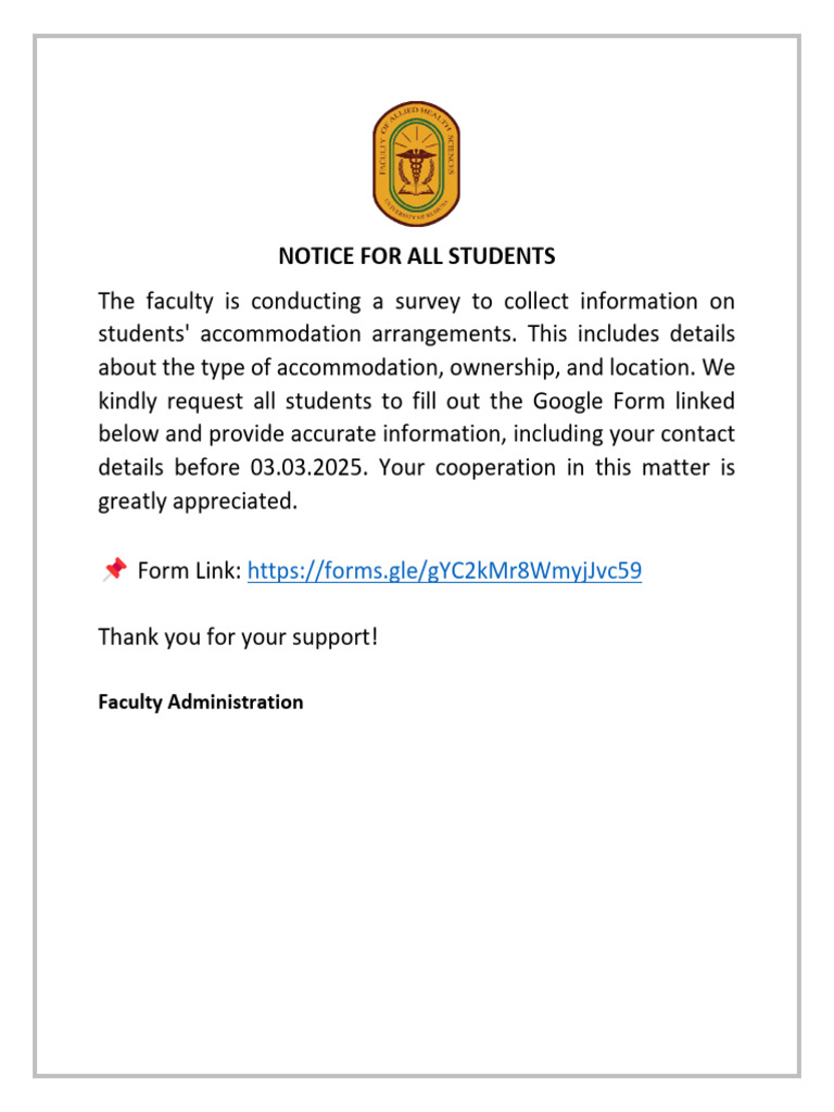 Notice For All Students | PDF