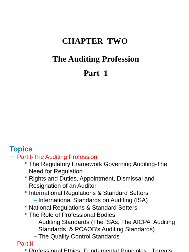 APP I - Chapter 2, Pt. I, The Auditing Profession | PDF | Audit | Certified Public Accountant