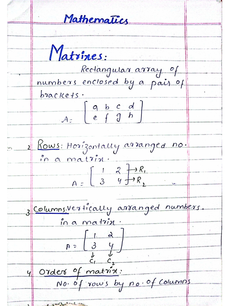 Matrix Basic Mathematics | PDF