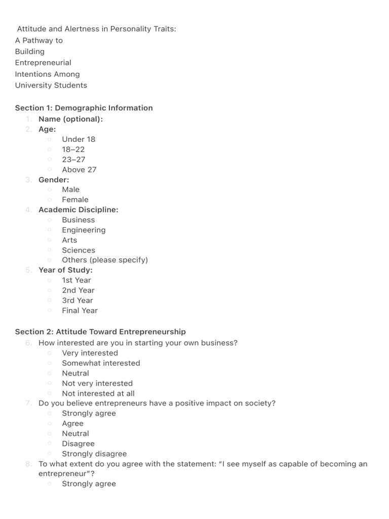 Attitude and Alertness in Personality Traits | PDF | Entrepreneurship ...