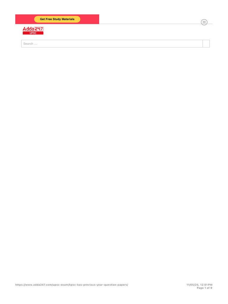 KPSC KAS Previous Year Question Papers, Download PDF | PDF ...