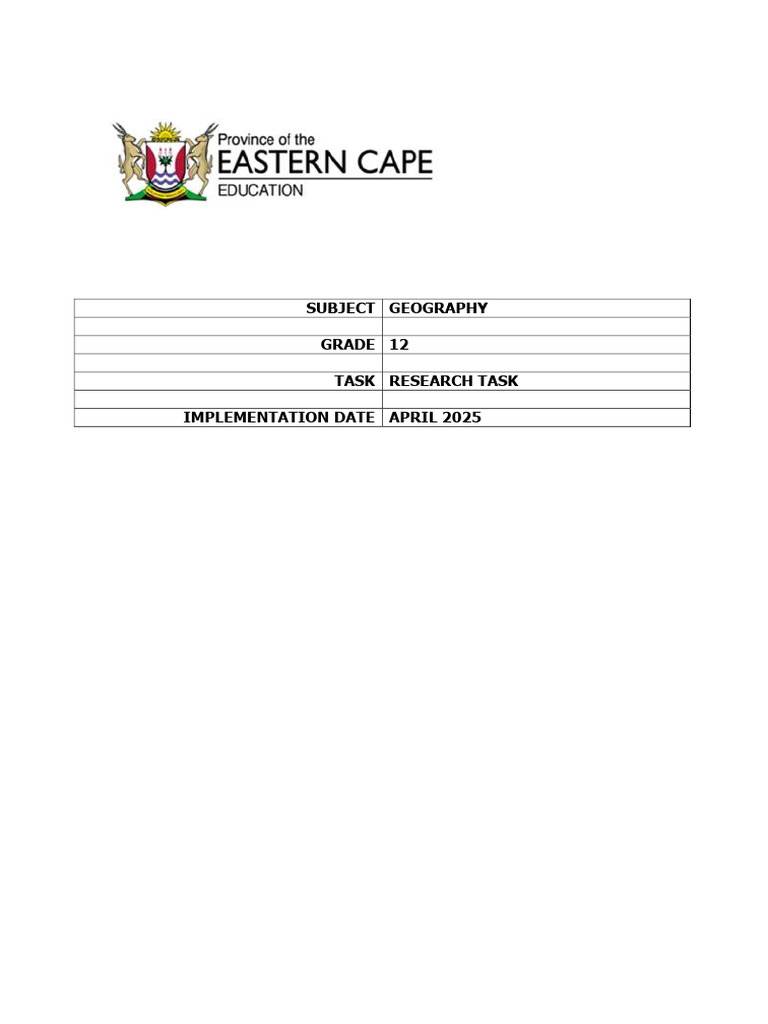 Gr12 - Research - Task - 2025 (1) - 202505082038 - 22986 | PDF | Map | Data