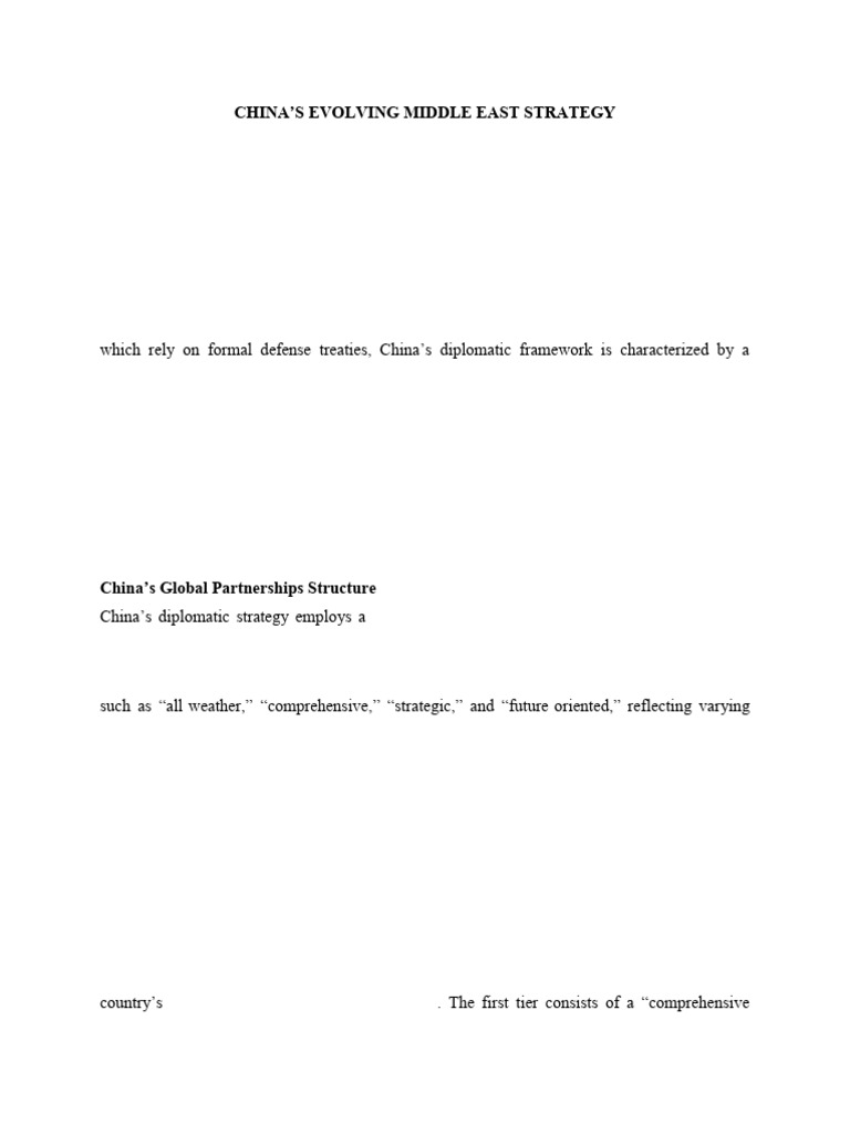 China Evolving Middle East Strategy | PDF | China | World Politics