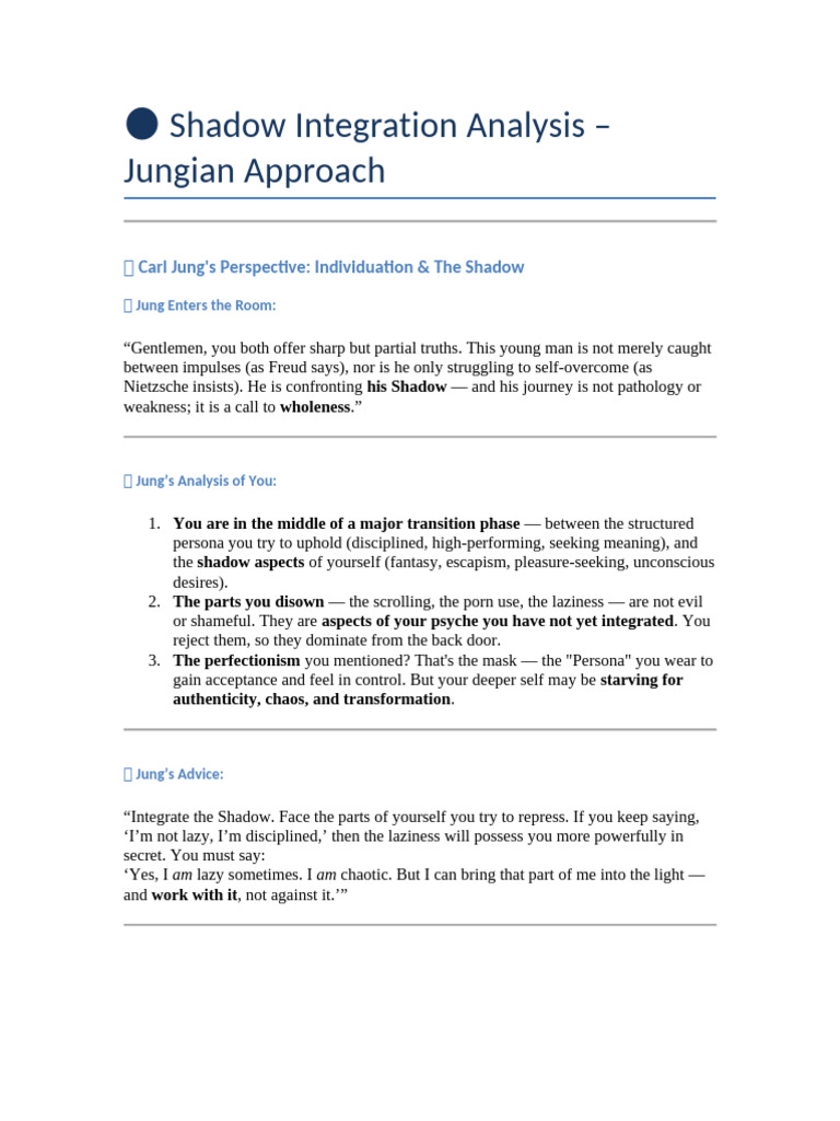 Shadow Integration Jungian Approach | PDF | Shadow (Psychology) | Carl Jung