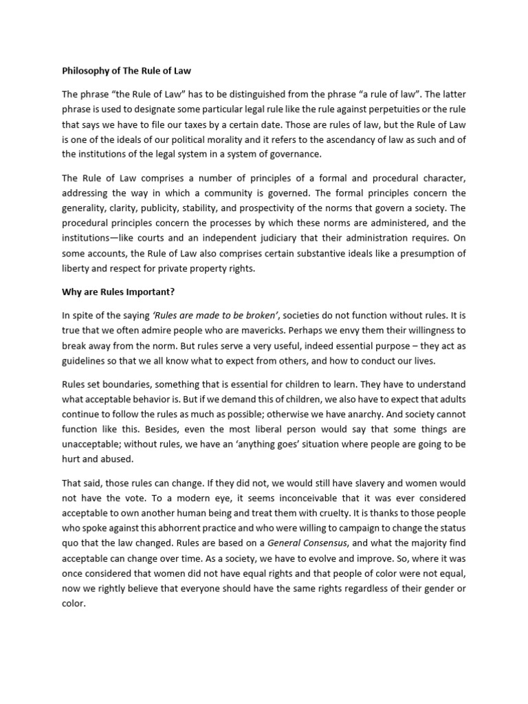 Handout 2 Rules and The Rule of Law | PDF | Rule Of Law | Rights