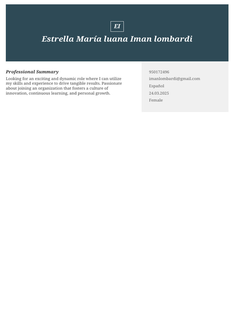 Estrella María Luana Resume 781 | PDF