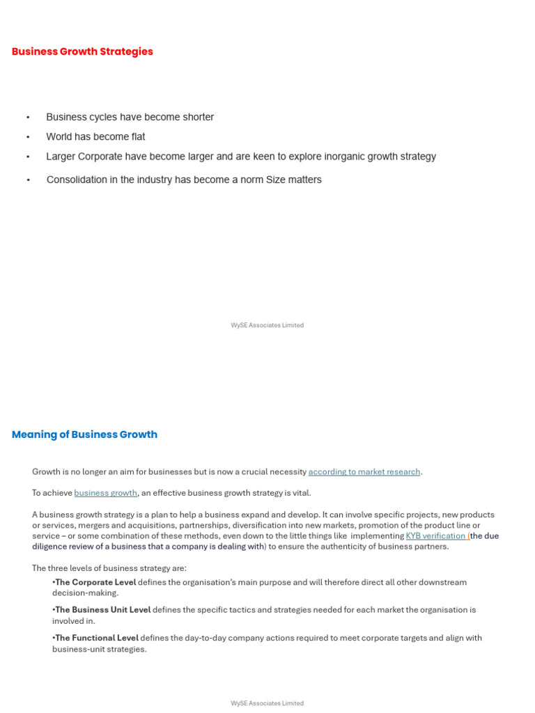 Business Growth Strategies | PDF | Mergers And Acquisitions | Pricing