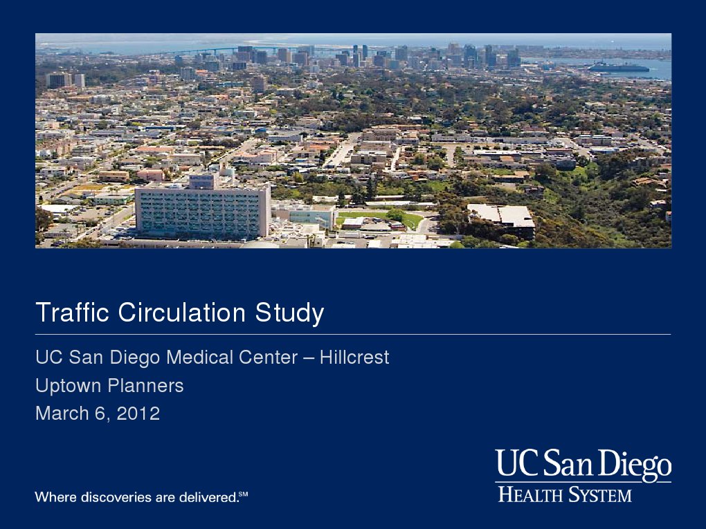 Traffic Circulation Study: UC San Diego Medical Center - Hillcrest ...