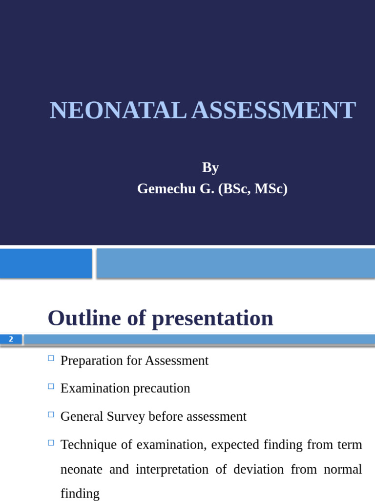 Neonatal Assessment | PDF | Childbirth | Medical Specialties