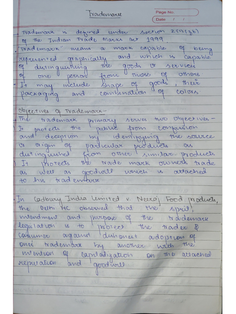Trademark - Complete Notes | PDF