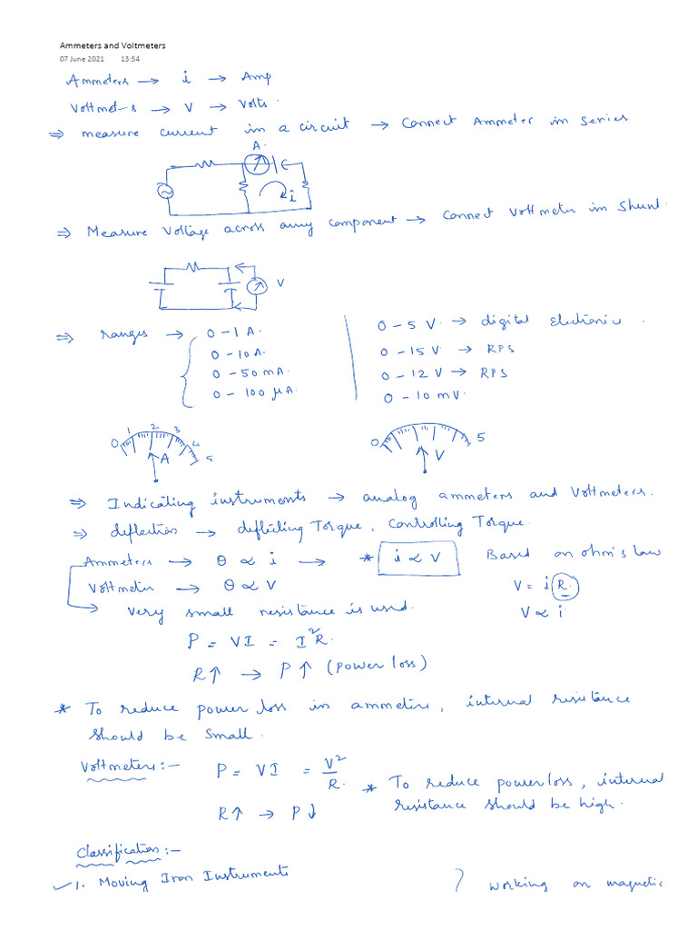 Ammeters and Voltmeters | PDF