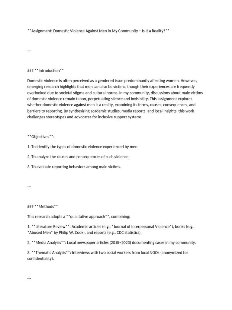 Inglês - Assignment - Dom-WPS Office | PDF | Domestic Violence | Violence