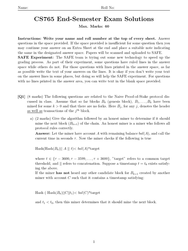 CS765 Jan2025 EndSem Solutions | PDF | Applied Mathematics