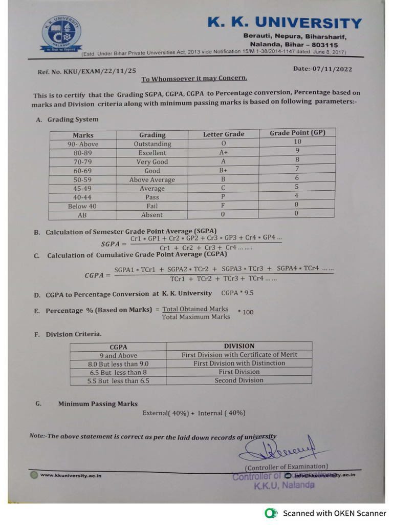 Grading System Conversion Formula 53 | PDF