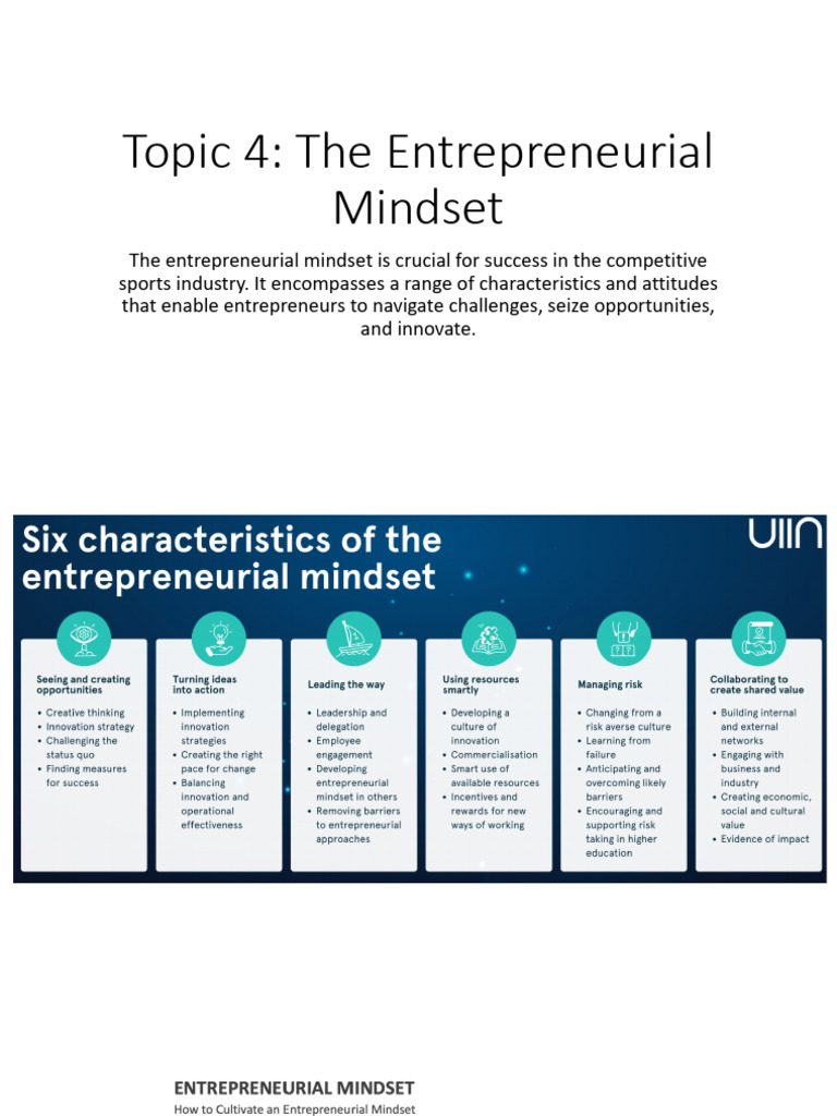 Lesson 4 The Entrepreneurial Mindset | PDF | Entrepreneurship | Risk