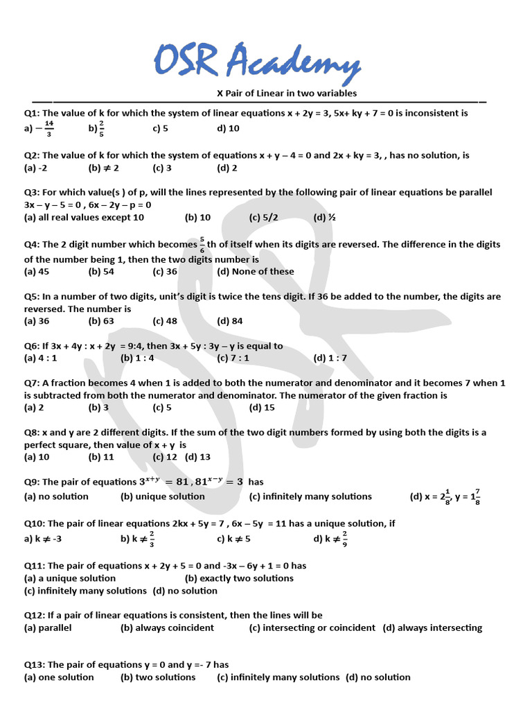 Class 10 Maths Chapter 3 Solutions | PDF | Mathematics | Mathematical ...