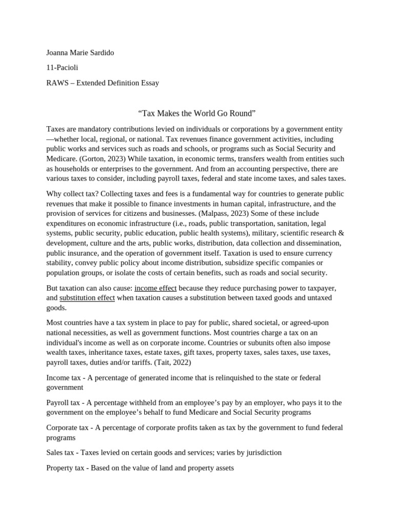 RAWS- Extended Definition | PDF | Taxes | Payroll Tax