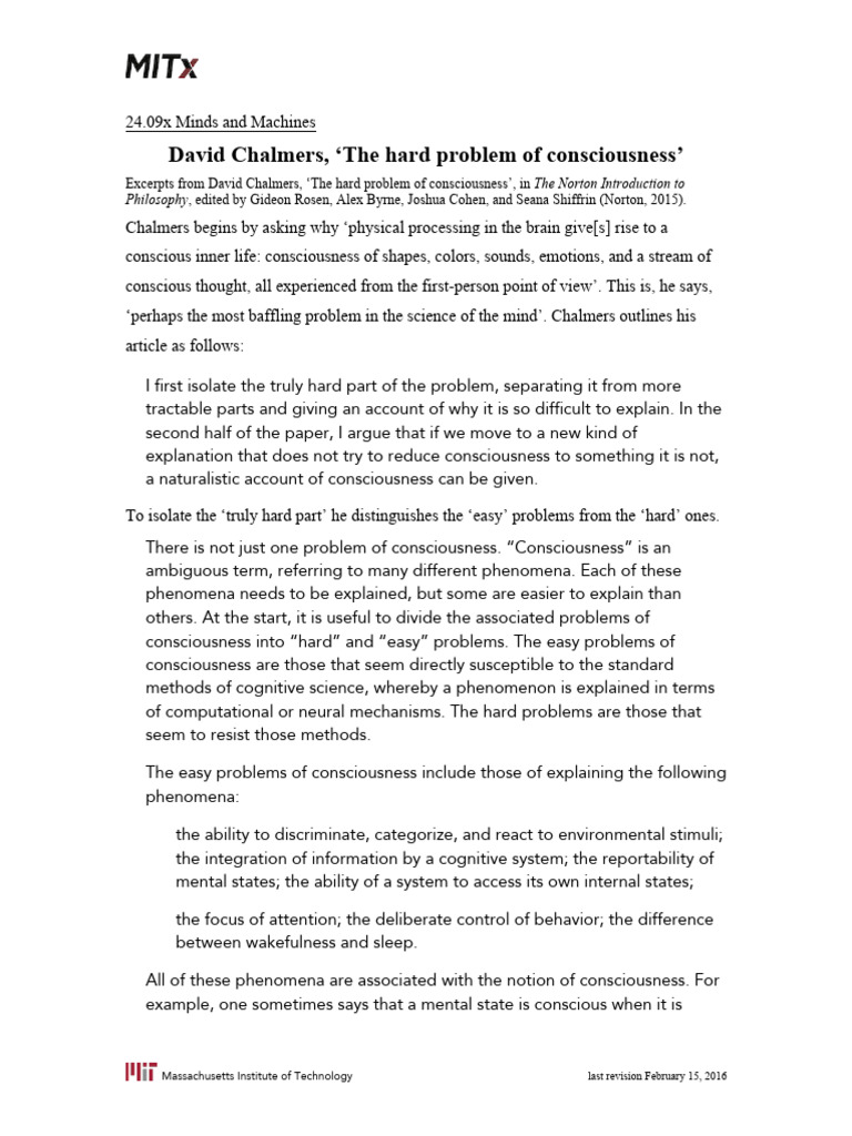 23_chalmers_the_hard_problem_of_consciousness | PDF | Consciousness | Experience
