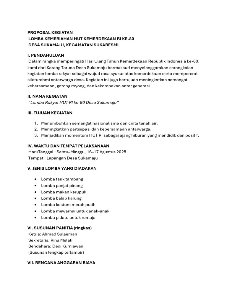 Proposal Lomba | PDF