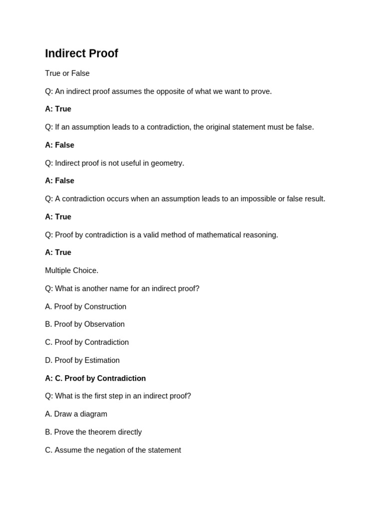 Indirect-Proof | PDF