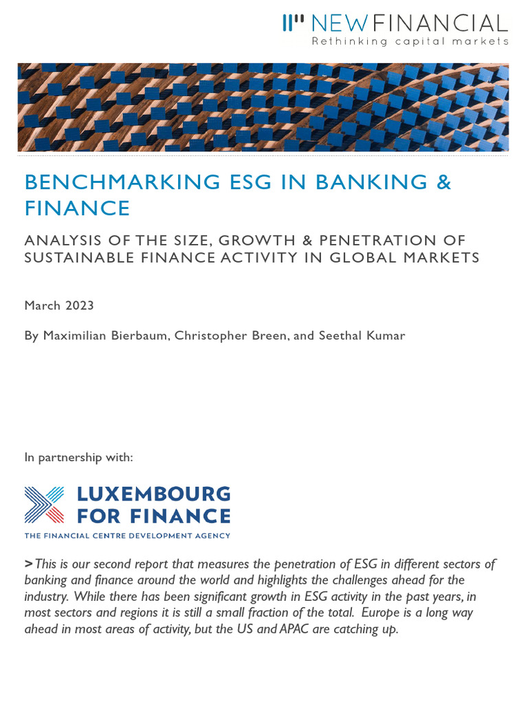 2023.03 Benchmarking ESG in Banking and Finance New Financial | PDF ...