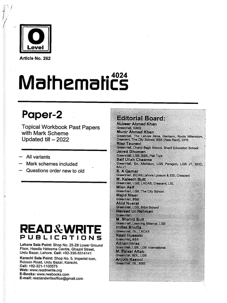 New O Level Math Paper 2 Topical (1) - 250228 - 200514 | PDF