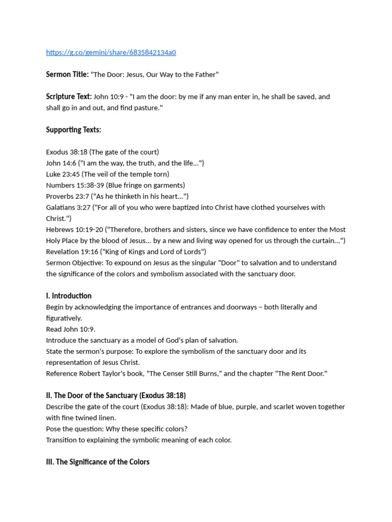 Homiletics - Expository Sample Outline | PDF | Jesus | Salvation
