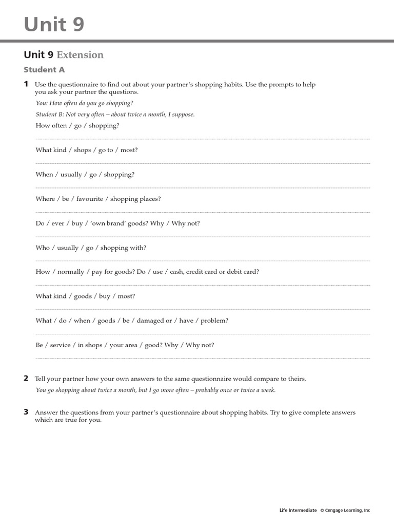 Intermediate Unit9 Extension Be | PDF | Online Shopping | Questionnaire