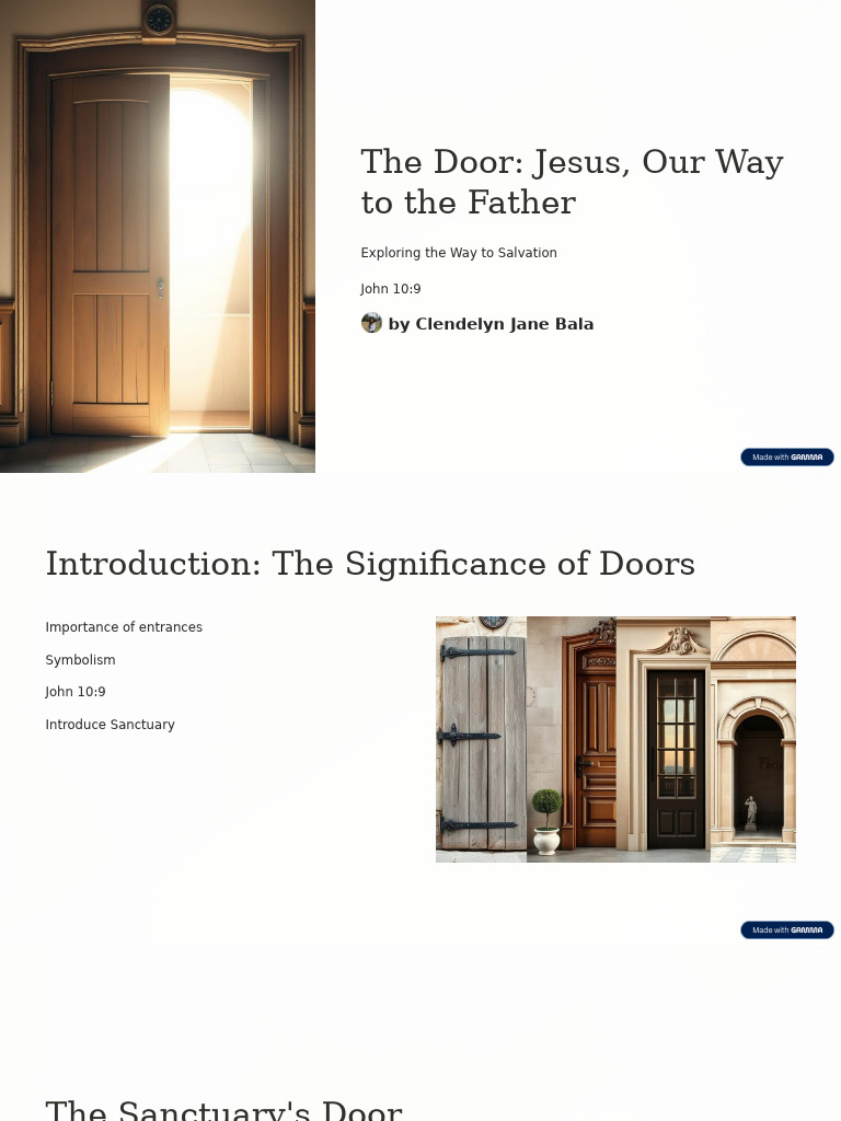 The Door Jesus Our Way To The Father | PDF