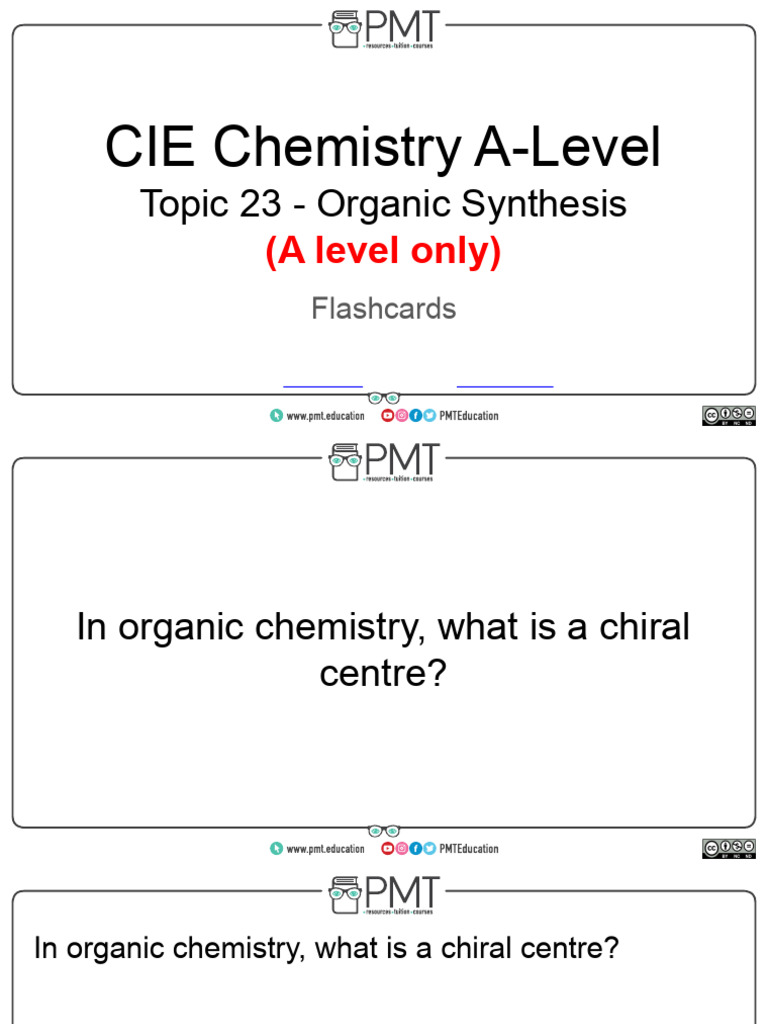 Flashcards - Topic 23 Organic Synthesis - CIE Chemistry A-Level | PDF ...