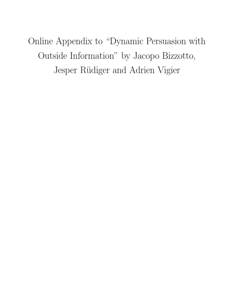 AEJmicro - Appendix - Dynamic Persuaion With Outside Information | PDF ...