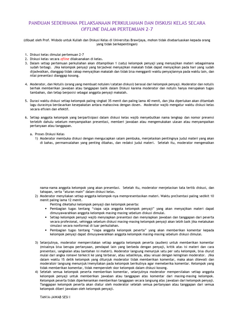 Panduan Notulis dan Moderator Diskusi | PDF