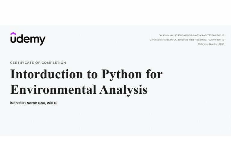 Udemy Certificate | PDF