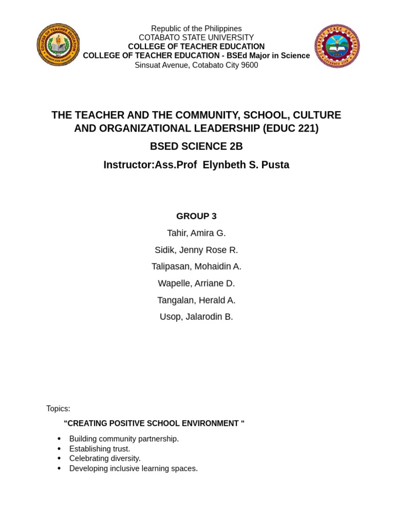 Educ 221 Written Report Final | PDF | Inclusion (Education) | Learning