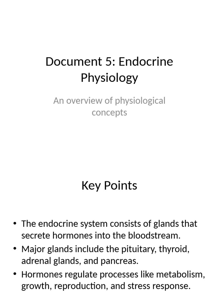Document 5 Endocrine Physiology | PDF