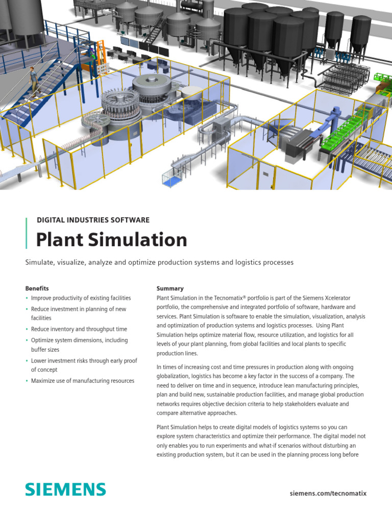 Siemens SW Plant Simulation Fact Sheet | PDF | Simulation | Logistics