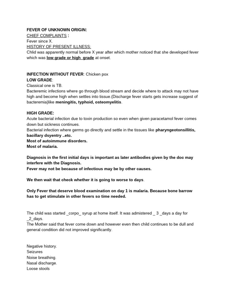 Pediatric Fever of Unknown Origin Analysis | PDF | Fever | Infection